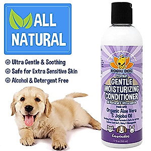 Premium Natural Moisturizing Dog Conditioner | Conditioning for Dogs, Cats and More | Soothing Aloe Vera & Jojoba Oil | 1 Bottle 17oz (503ml) (Lavender)