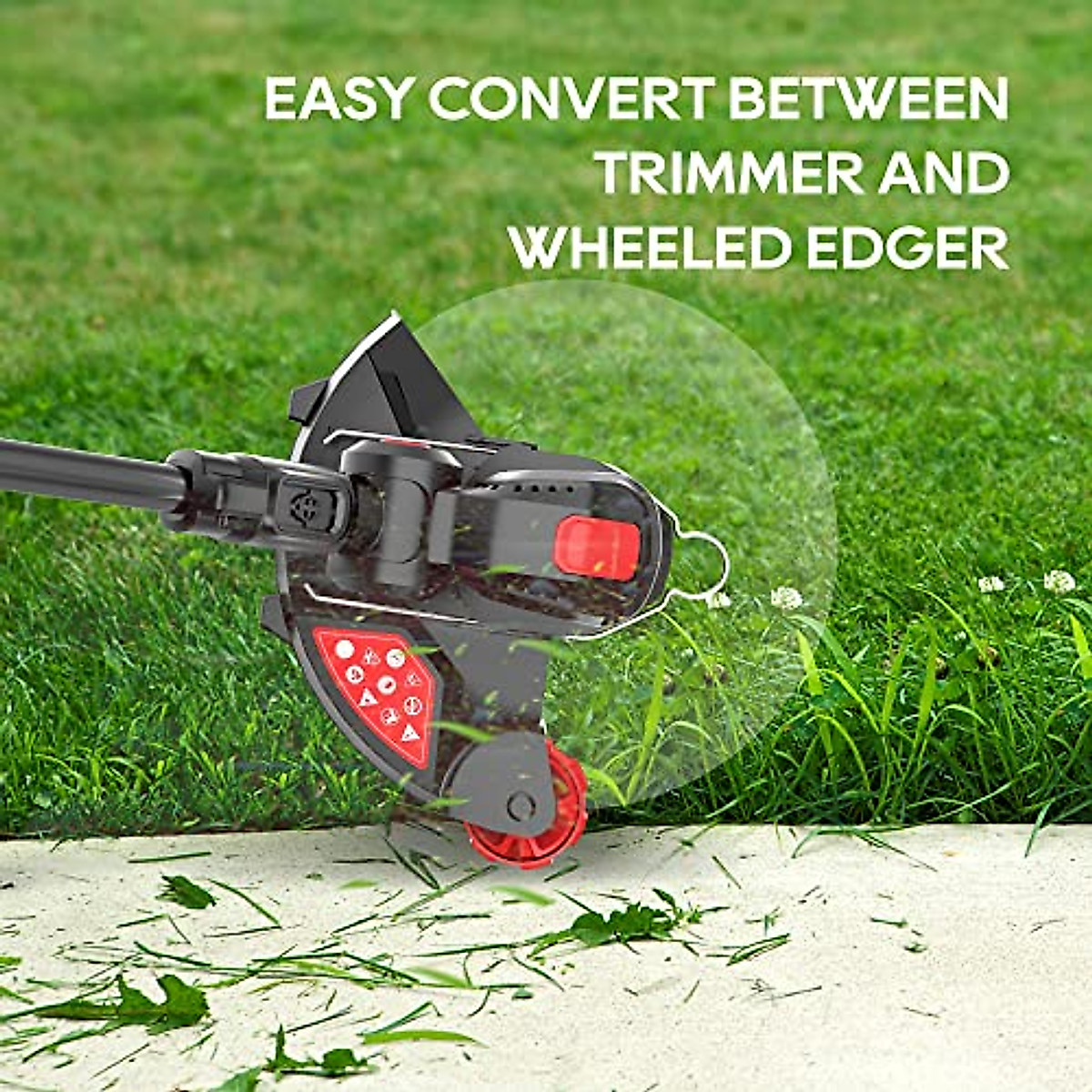 Ecomax 12" Cordless String Trimmer & Edger, 18V Electric Weed Wacker with 2Ah Battery and Charger, Lightweight Weed Eater, Edger Lawn Tool with 90 Degree Adjustable Head for Yard and Garden, ELG03