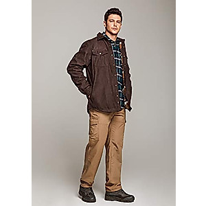 CQR Men's Winter Tactical Cargo Pants, Thermal Fleece Lined Outdoor Snow Ski Hiking Work, Fleece Cargo Coyote, 34W x 32L