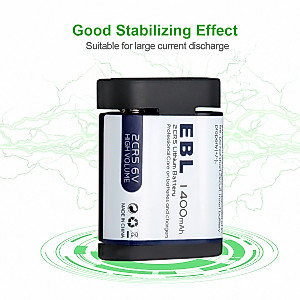 EBL 2CR5 Lithium Batteries, 6 Volt Photo Battery with PTC Protection Replacement for 245 DL245 EL2CR5 Kl2CR5