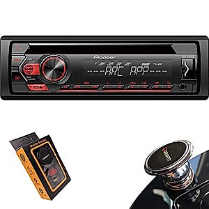 Pioneer DEH-S1200UB Single DIN in-Dash CD Receiver with Pioneer ARC App and USB Control for Android Phones with Gravity Magnet Phone Holder Bundle