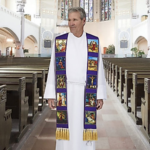 Purple Lenten Story Overlay Stole, 110 Inch