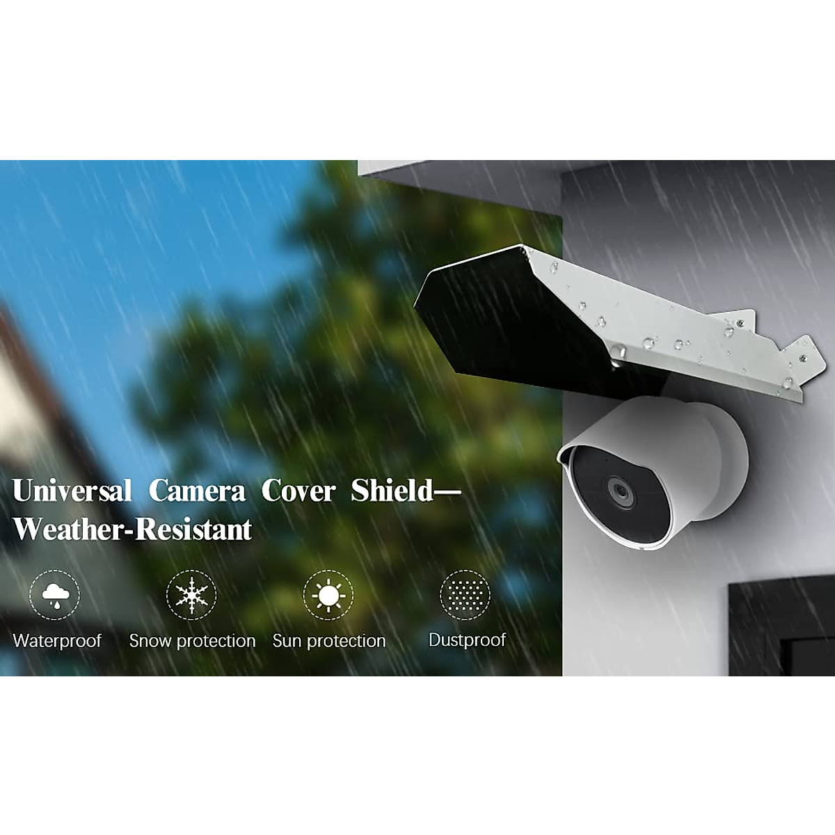 Universal Security Camera Sun Rain Cover Shield, Protective Roof for Dome/Bullet Outdoor Camera