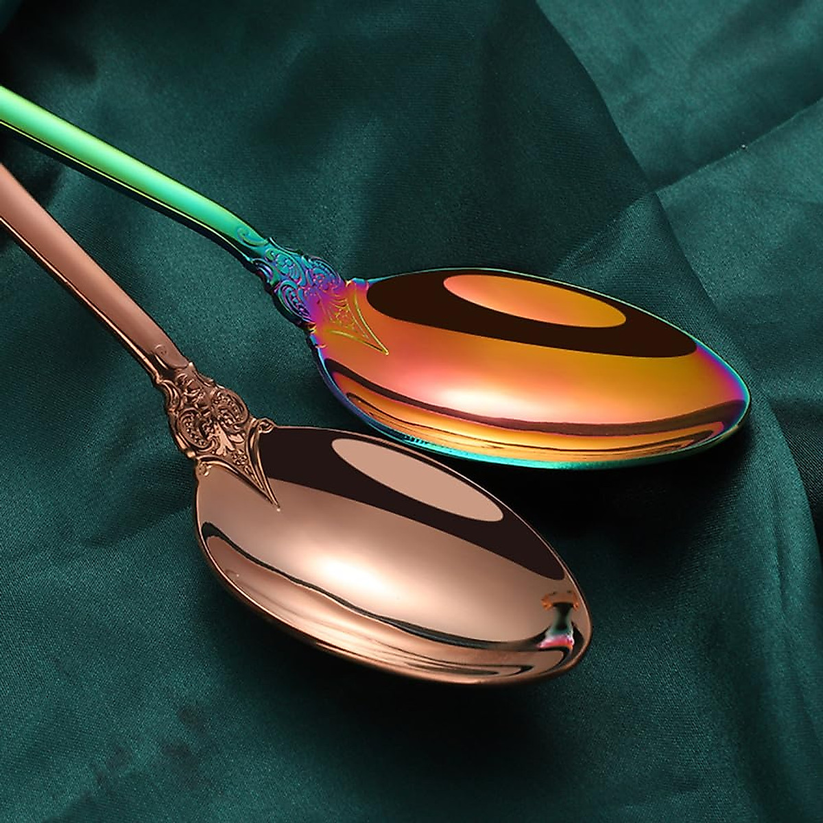 Michelangelo Flatware Set for 12, Aimilan 48 Piece Luxury Palace Silverware Set, 18/10 Stainless Steel Cutlery Utensil Set Include Knife Fork Spoon, Mirror Polished, Dishwasher Safe（Rose Gold）