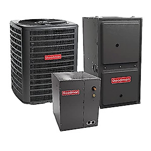 Goodman 4 Ton 14.5 SEER2 Single Stage Split System Heat Pump GSZH504810 and 120,000 BTU 96% AFUE Variable-Speed Gas Furnace GCVC961205DN Downflow System with CAPT4961D4