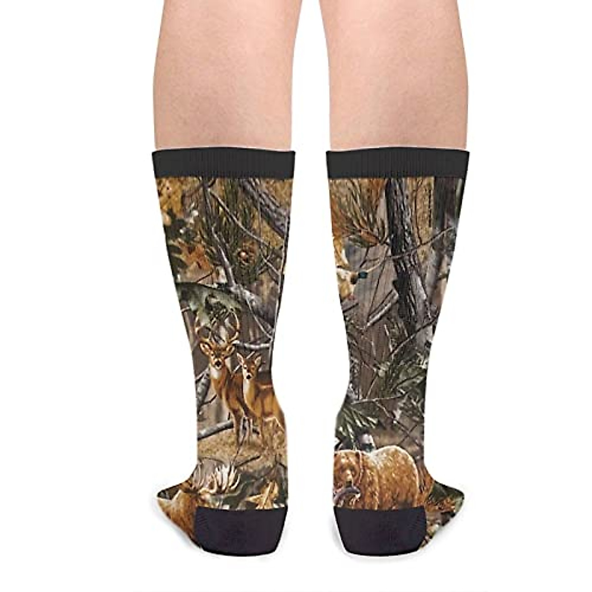 Deer Bear Moose Turkeys Dress Socks Novel Funny Crew socks Contrast Socks