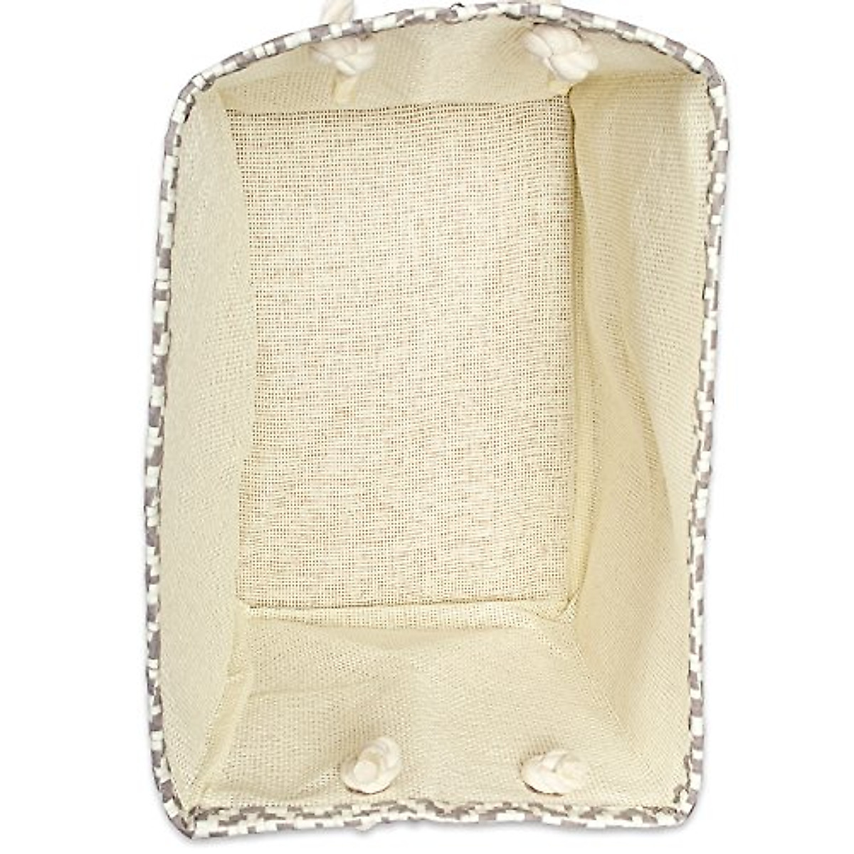 DII Woven Paper Storage Bin, Geo Diamond, Black, Small Rectangle