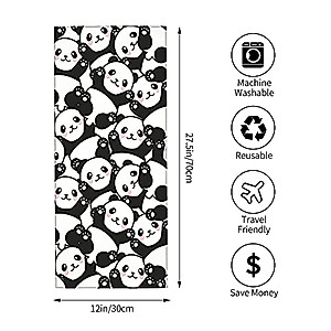 XWQWER Cute Panda Hand Towels 27.5 x 12 in Ultra Soft Highly Absorbent Dish Guest Towel Bathroom Kitchen Multipurpose Towel for Gym, Hotel, Spa and Home Decor