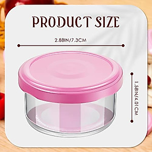 12 Pcs Small Glass Condiment Containers with Lids Glass Jars with Lids Salad Dressing Container glass Food Storage Containers Reusable Sauce Cups Mini Glass Jars for Picnic Travel 2.53 oz