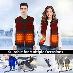 Srivb Heated Vest, USB Charging Heating Vest for Men Women Washable Body Warmer with Battery Pack for Outdoor Camping