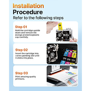 E-Z Ink (TM Remanufactured Ink Cartridge Replacement for Epson 126 T126 to use with Workforce 435 520 545 635 645 WF-3520 WF-3530 WF-3540 WF-7010 WF-7510 (6 Black,2 Cyan,2 Magenta,2 Yellow) 12 Pack