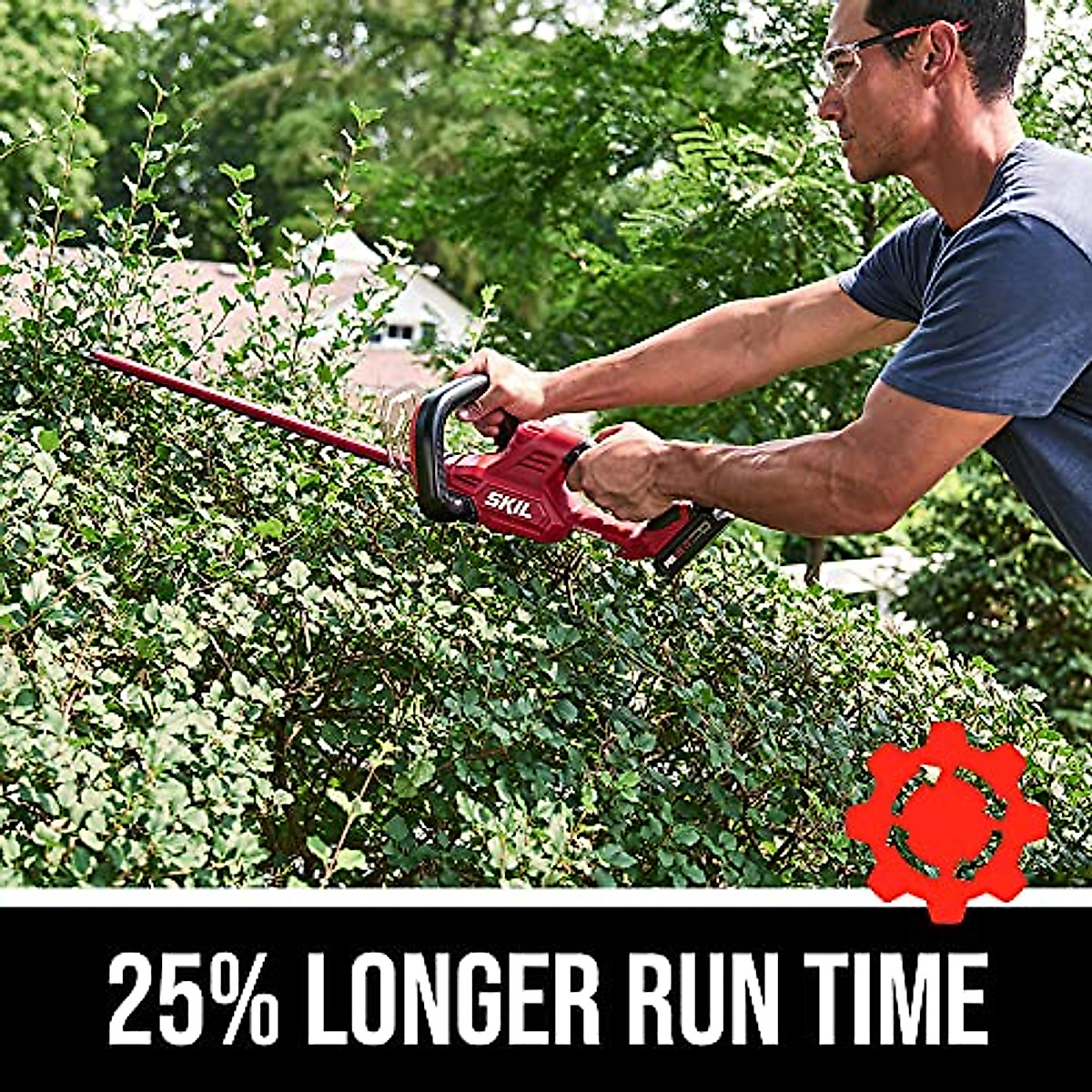 SKIL HT4222B-10 PWR CORE 20 22" Hedge Trimmer Kit, Includes 2.0Ah Battery and Charger