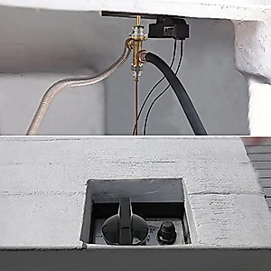 ATKKE Low Pressure LPG Propane Gas Fireplace Fire Pit Flame Failure Safety Control Valve Kit, Low Pressure Propane Valve Replacement Part with Thermocouple Knob, 3/8’’ Flare Inlet&Outlet