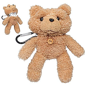 Joyleop Plush Bear Case for Airpods 1/2, Stuffed Animal Soft Fluffy Furry Fur Fuzzy Cute Cartoon Fun Funny 3D Design Kids Girls Boys Cover, Kawaii Cool Character Unique Air pods Cases for Airpod 1&2