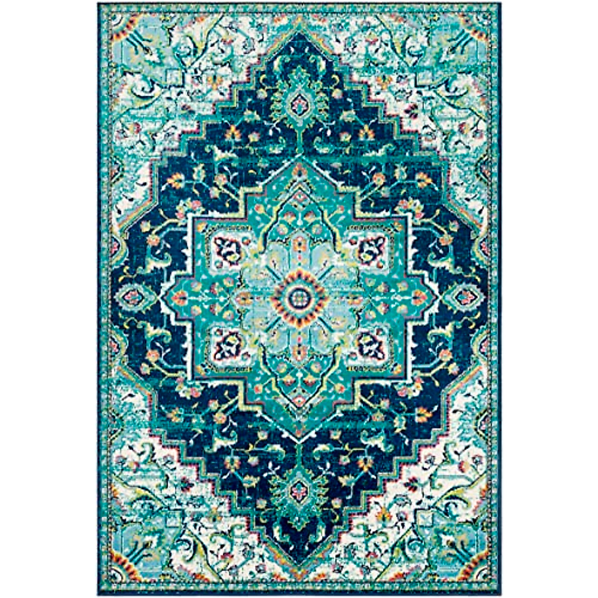 Artistic Weavers Wendy Vintage Medallion Area Rug,6'7" x 9'6",Teal/Dark Blue