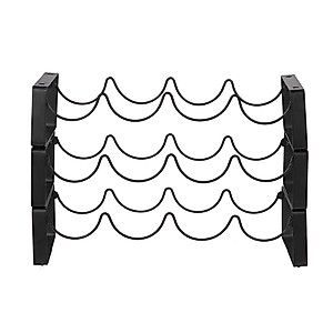 WiCCI 3 Tier Stackable Wine Rack 12 Bottles Metal Wine Rack，Perfect Wine Gifts and Accessories for Wine Lovers