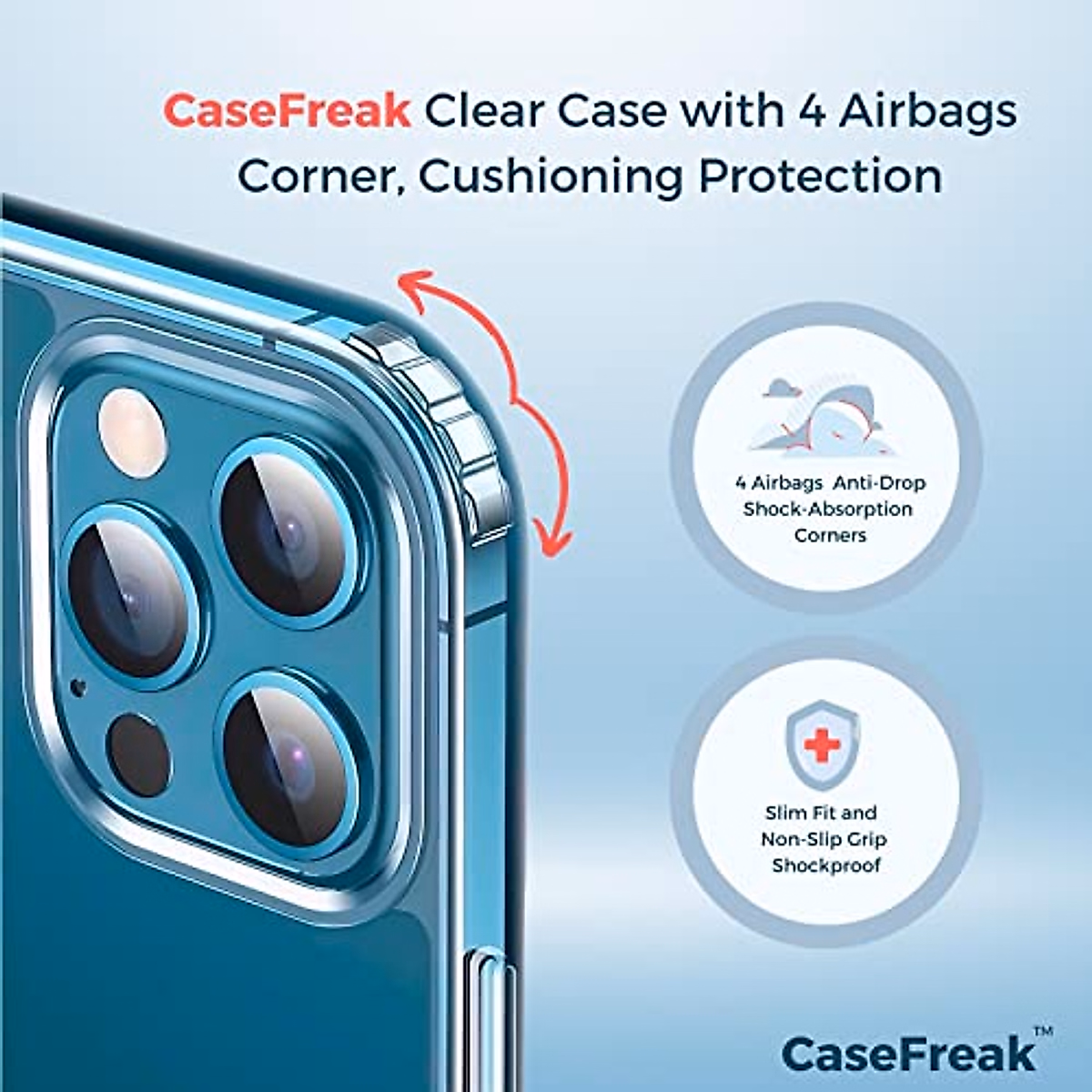 CASEFREAK Clear Case for iPhone 11 Pro Max with Magnetic Ring, Compatible with Mag-Safe Accessories, Slim Fit, Protective Case for iPhone 11 Pro Max (6.5" Screen)