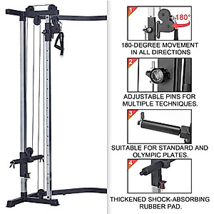 fissfire Power Cage with Cable Crossover Home Gym 1200lbs Workout Equipment Pulley System Gym Squat Rack