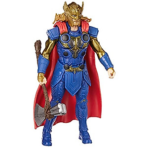 Marvel Studios' Thor: Love and Thunder Thor Toy, 6-Inch-Scale Deluxe Action Figure with Action Feature, Toys for Kids Ages 4 and Up