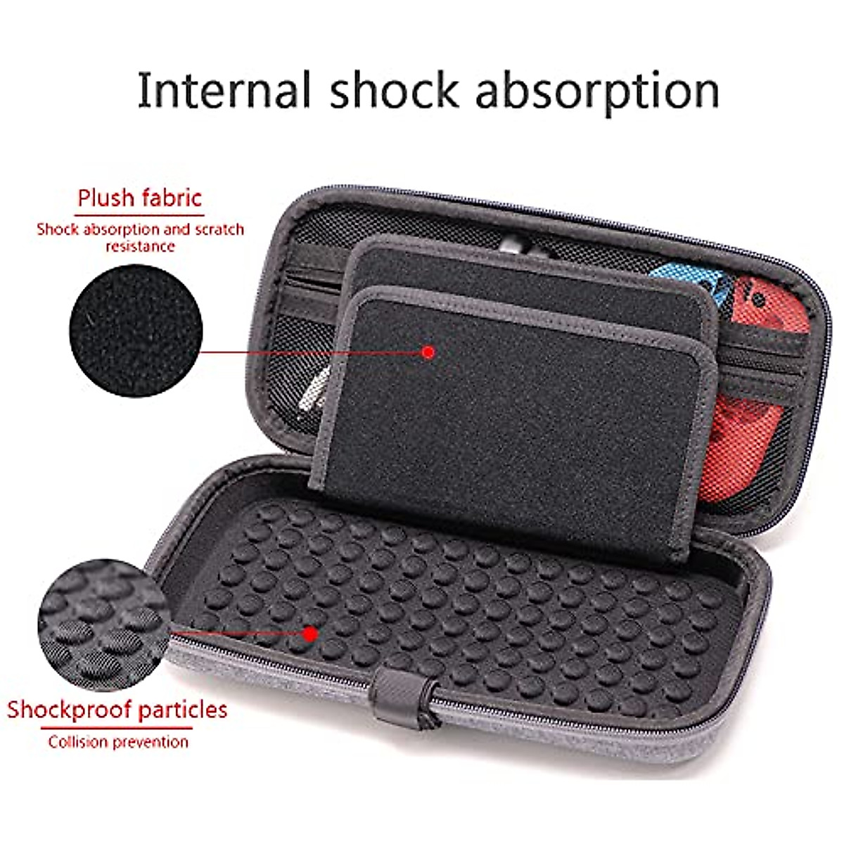 CUTEH Storage Bag for Switch, Console Handheld Carrying Case with 19 Game Card Holders Pouch Travel Bag