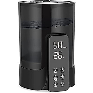 ORIbox Cool Mist Humidifier for Bedroom (6L) - Filterless, Quiet, Ultrasonic - Large Room Home Air Diffuser with Essential Oil Tray, Black