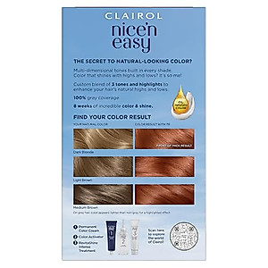 Clairol Nice'n Easy Permanent Hair Dye, 7R Lighest Auburn Hair Color, Pack of 1