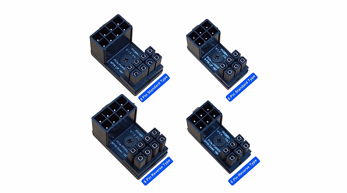 COMeap 8 Pin 6 Pin GPU Adapter - 180 Degree Connector
