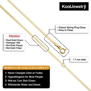 Kooljewelry 10k Yellow Gold 1.8 mm Herringbone Bracelet (7.5 inch)