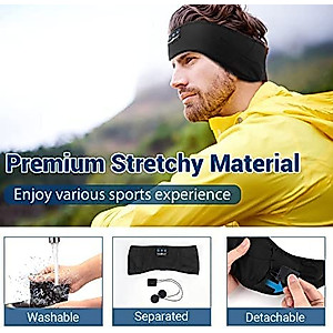 MUSICOZY Sleep Headphones Bluetooth Headband Wireless Music Headband Headphones, Earbuds IPX6 Waterproof for Side Sleepers Women Men Workout Running Insomnia Travel Yoga Cool Gadgets Unique Gift 2 Pcs