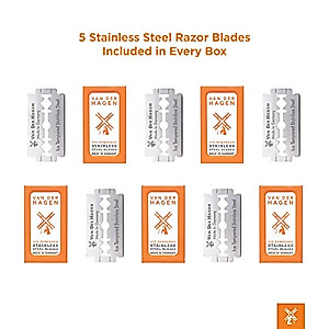 Van Der Hagen® Men’s Traditional Safety Razor Kit (includes 5 blades), Chrome