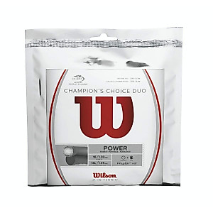 Wilson Champions Choice Duo Hybrid (Natural Gut/ALU Power Rough) Combo Tennis String Sets 2-Pack (2 Sets Per Order) - Best for Power, Comfort and Control