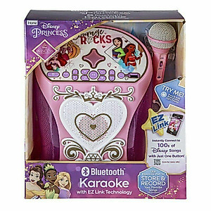 eKids Disney Princess Karaoke Machine, Easily Access Disney Playlists with New EZ Link Feature