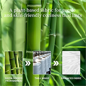 Shilucheng 4-Piece Sheets Set，Rayon Derived from 100% Bamboo_，Cooling & Soft Bed Sheets, Luxury Bedding Sheets & Pillowcases, 16 Inch Deep Pockets (Full,White)