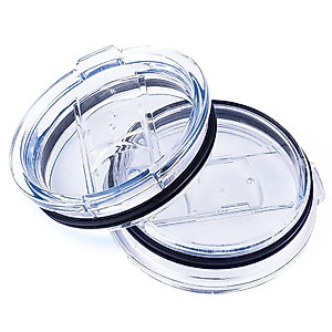 Asande Tumbler Lids Spillproof 20oz,Splash Resistant for Yeti Rambler,Old Style RTIC,Ozark Trail,Coffee Mug and More Cooler Cup,Splash Proof Open - Close Slide Lid Straw Friendly 4Pack, White-4Pack