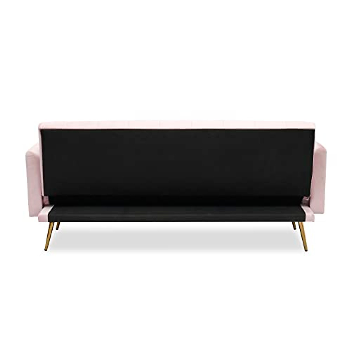 Tufted Upholstered Velvet Modern Futon Loveseat Sleeper Sofa Bed Convertible Couch Daybed,Folding Sofá Beds Recliner,Small Love Seat 2-Seat Couches with Toss Pillows&Metal Legs for Living Room