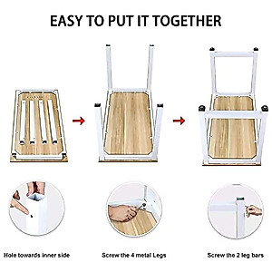 NSdirect Modern Computer Desk 63 Inch Large Office Desk, Writing Study Table for Home Office Desk Workstation Wide Metal Sturdy Frame Thicker Steel Legs, White
