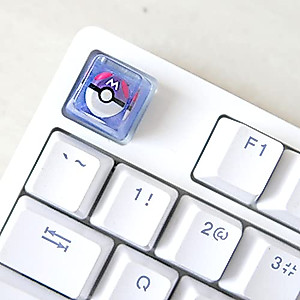 Shunwei-shop Gaming Keycaps Pikachu Resin Keycaps for Cherry MX Swtiches (Master Ball)