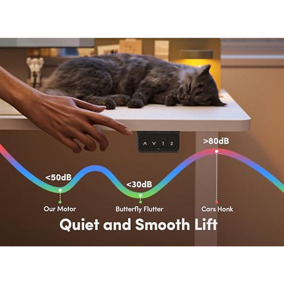 FEZIBO Electric Standing Desk, 55 x 24 Inches Height Adjustable Stand up Desk, Sit Stand Home Office Desk, Computer Desk, White