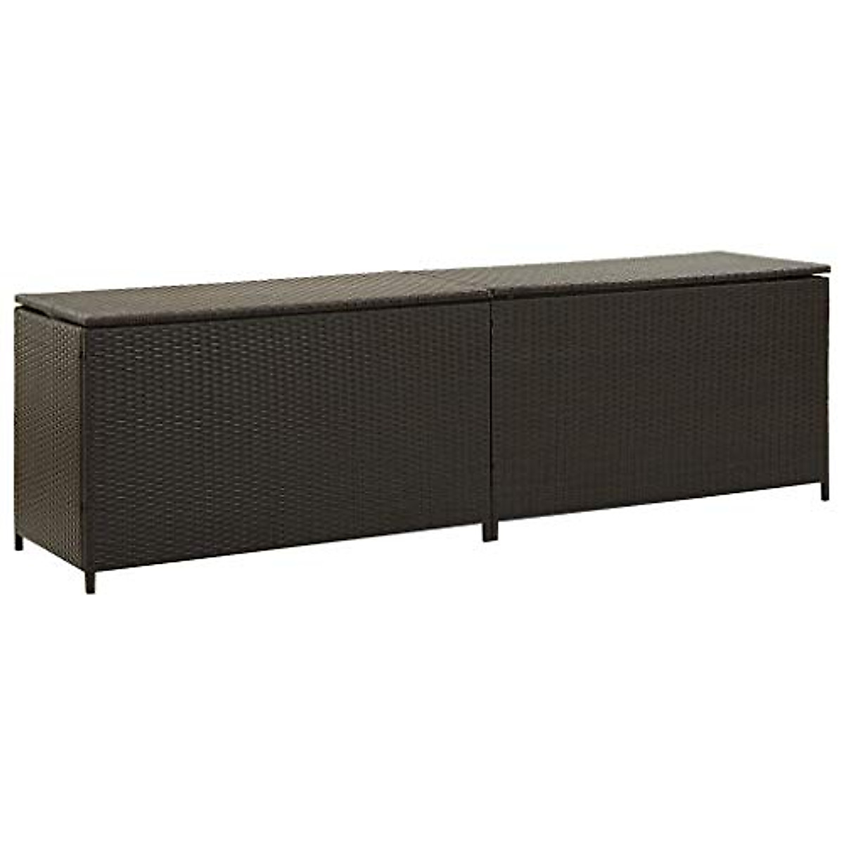 Canditree Outdoor Large Storage Box Rattan, Storage Container for Patio Garden Poolside Furniture Cushions Pillows (Brown)