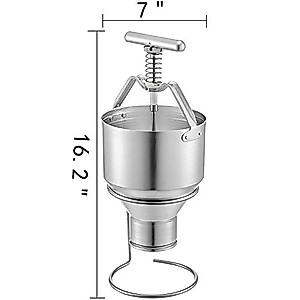 VBENLEM Donut Depositor 5L Capacity Donut Dropper Hopper Food-Grade Aluminum Manual Donut Dispenser 6 Adjustable Thicknesses Donut Hopper with Stand Donut Batter Dispenser for Home & Commercial Use