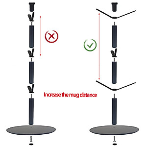 KEWANNO Black Mug Holder Tree, Coffee Mug Holder Countertop, Coffee Cup Holder with 6 Hooks, Weighted Coffee Tree Mug Holder for Counter, Coffee Mug Stand