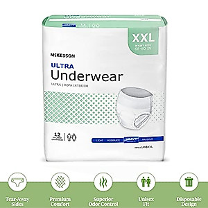 McKesson Ultra Underwear, Incontinence, Heavy Absorbency, 2XL, 48 Count