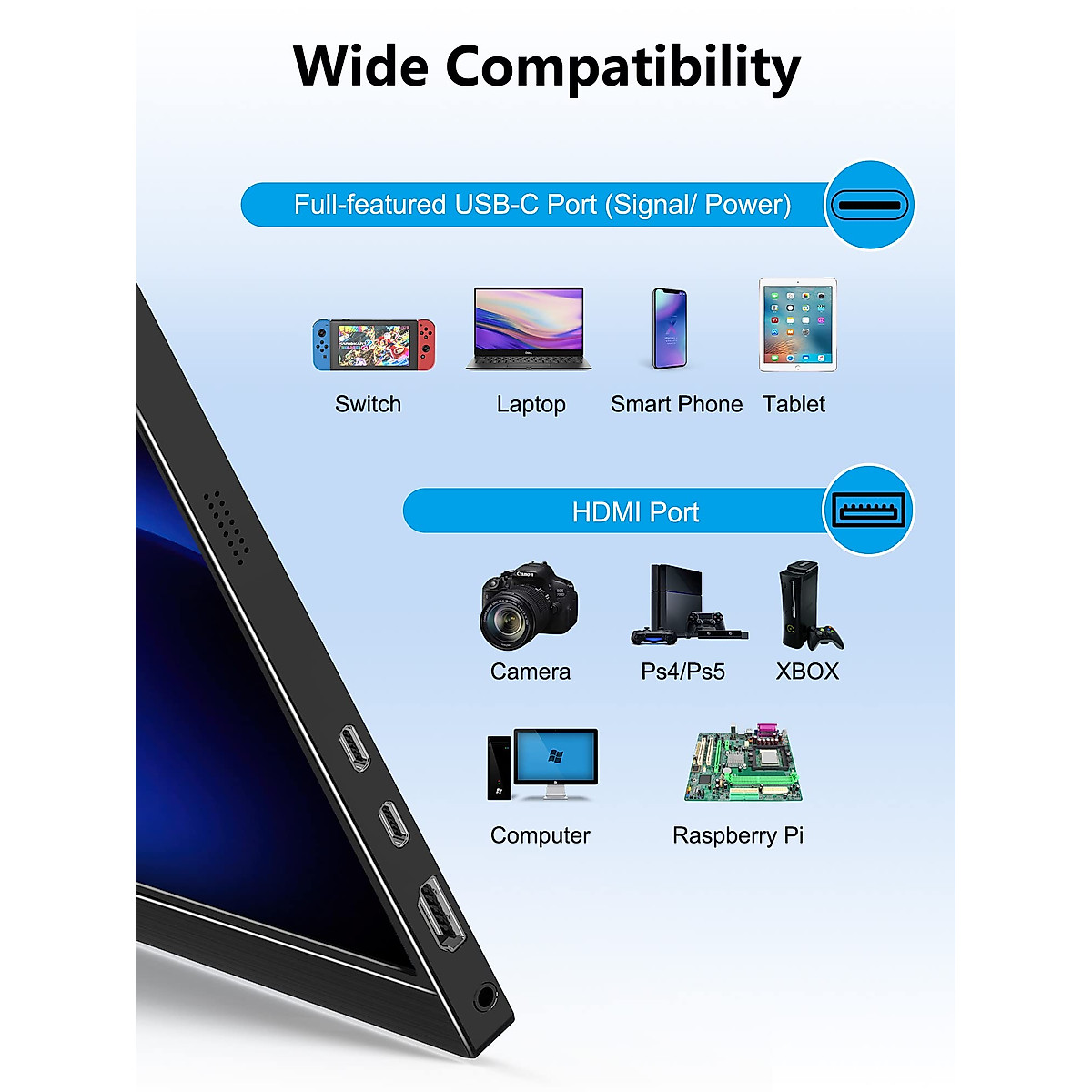 4K Portable Monitor, MagicRaven 16" 3840*2400 IPS Laptop Monitor, 1500:1, 400 Nits Screen USB C HDMI Computer Gaming Display with Speakers & Smart Cover, Travel Monitor for PC Phone PS5/4 Xbox Switch