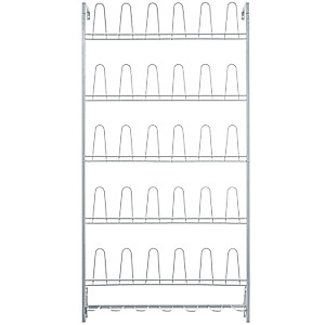 MyGift Modern Matte White Metal Hanging Shoe Rack for Walk in Closet, Mudroom and Entryway, Wall Mounted Space Saving Organizer for Shoes and Boots, Holds 18 Pairs