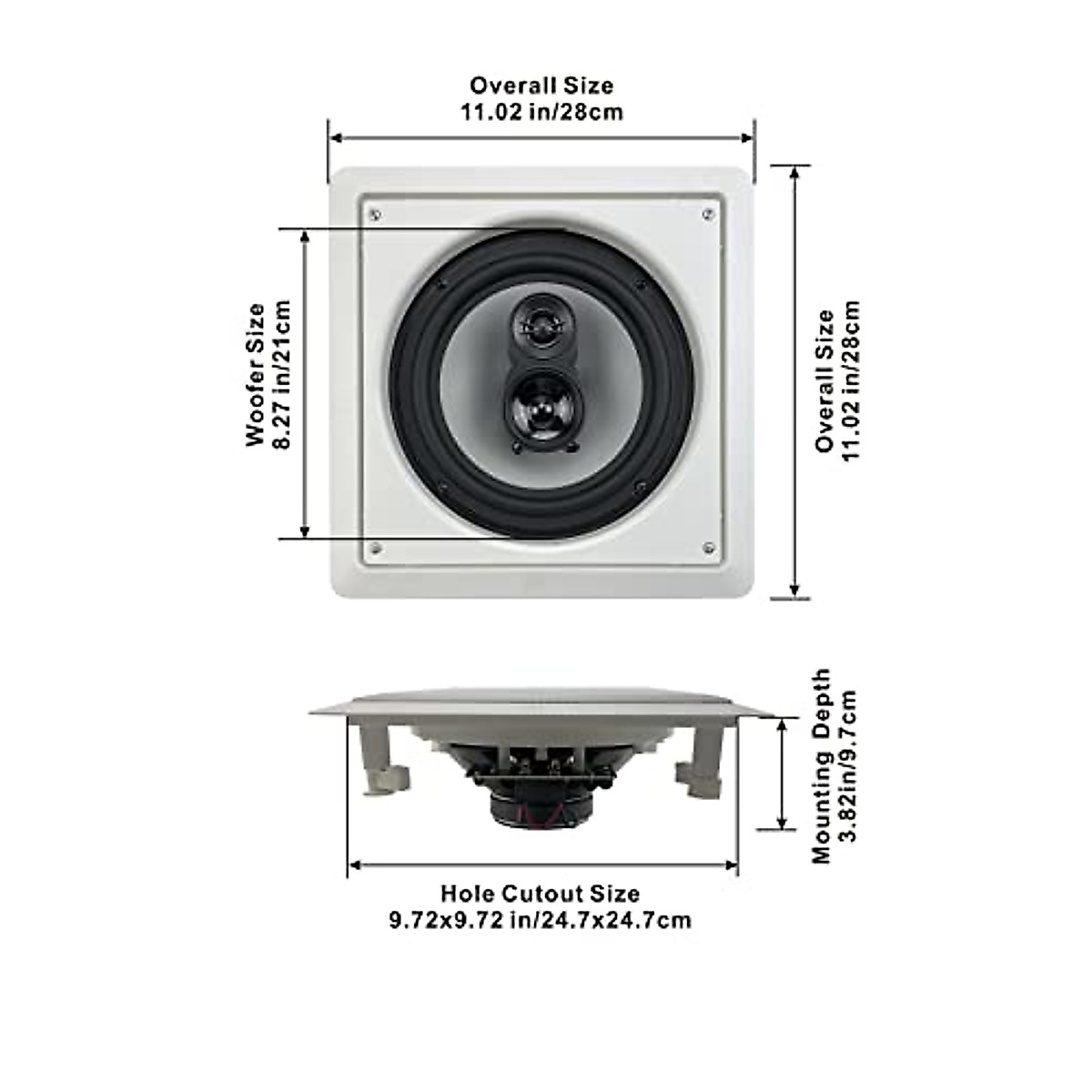Acoustic Audio CS-I83S in Wall/Ceiling 8" Home Theater 5 Speaker Set 3 Way 1750 Watt CS-I83S-5S