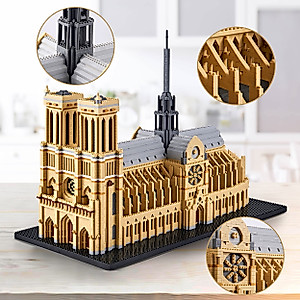 Kadablk Architecture Series Mini Bricks for Adults and Teens,France Notre Dame de Paris Mini Building Blocks Set,Micro Blocks Set,7380 PCS,Landmark Model