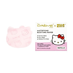 The Creme Shop x Hello Kitty - 100 High Absorbent Sheets with Adhesive Strip - Provides Shine-Free, Fresh, Flawless Skin Mattifying Blotting Paper Refills (200 Count 1 Pack)"