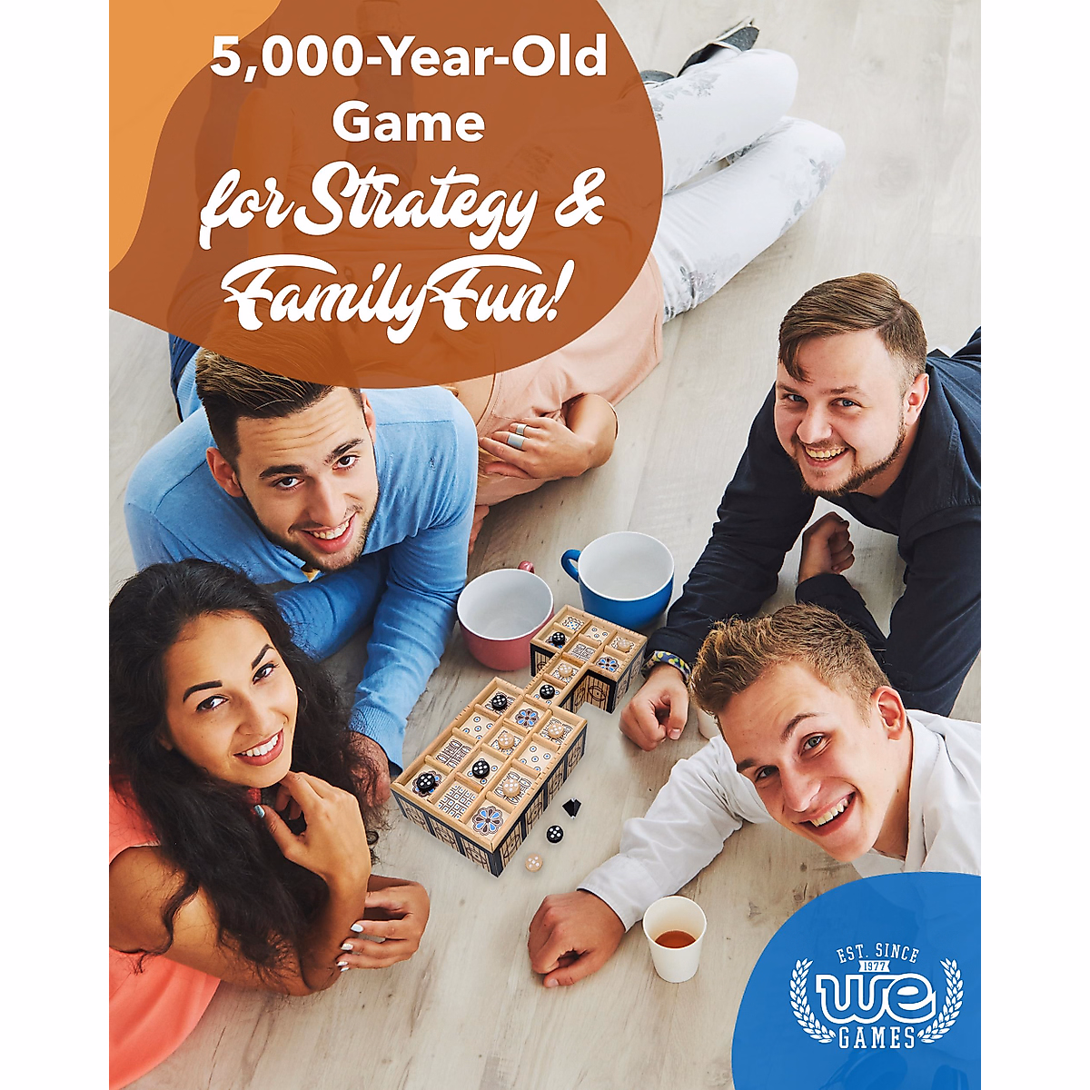 WE Games Royal Game of UR, Ancient Strategy Board Games for Adults, Solid Wood and Beautifully Designed Board with Storage Drawers, Travel Games for Adults, Table Games for 2