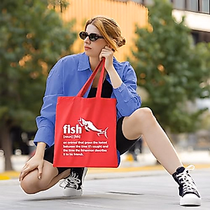 Give the Angler in Your Life the Perfect Gift Fish Definition Gifts Black Multicolor Canvas Tote Bag