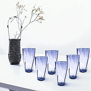 Alaiselit Unbreakable Plastic Cups Plastic Drinking Glasses Tumbler, Large Water Tumbler Set (Set Of 6, 25 Oz) Dishwasher Safe Highball Drinking Glasses. (New Blue)